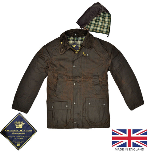 Wax Jacket Original Windsor British Classic Hunting Fishing Riding Coa ...
